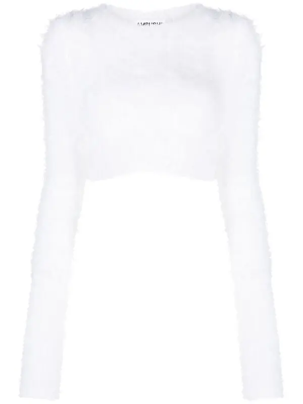 AMBUSH Knitted Cropped Jumper - White