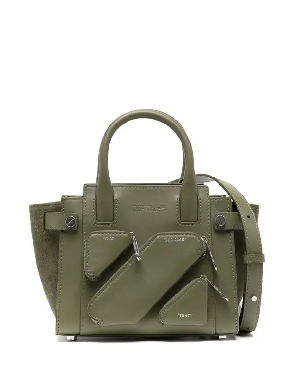 Off-White Small City Leather Tote Bag - Green