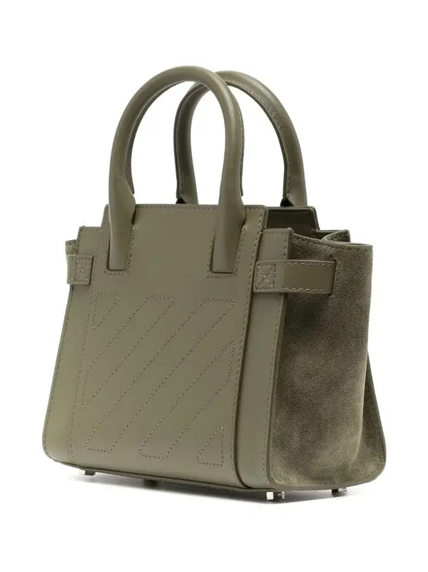 Off-White Small City Leather Tote Bag - Green