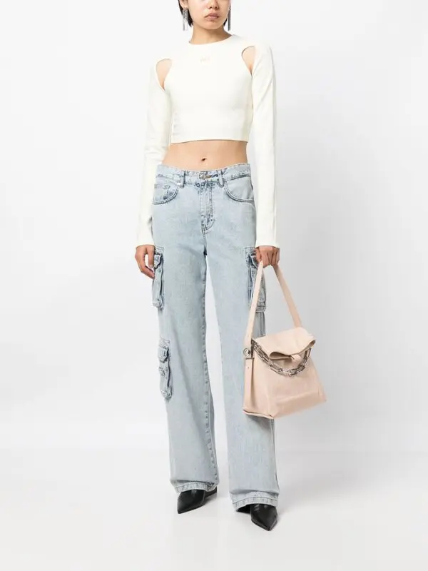 Off-White Leather Shoulder Bag - Orange