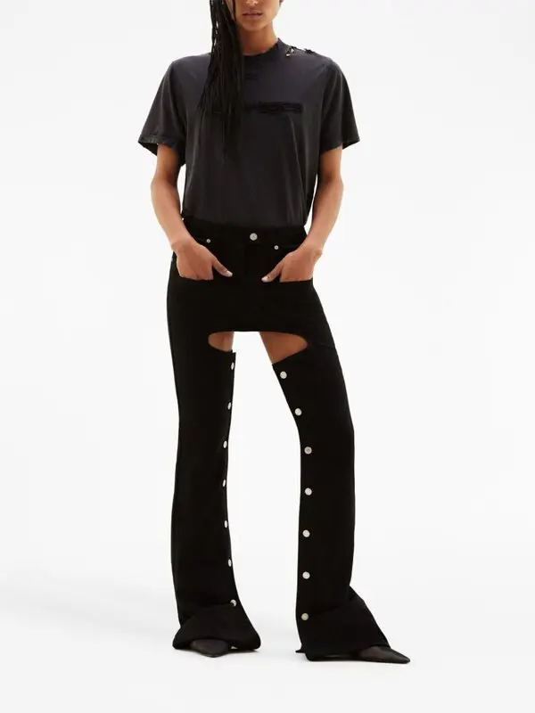 COURREGES Cut-out Flared Denim Trousers