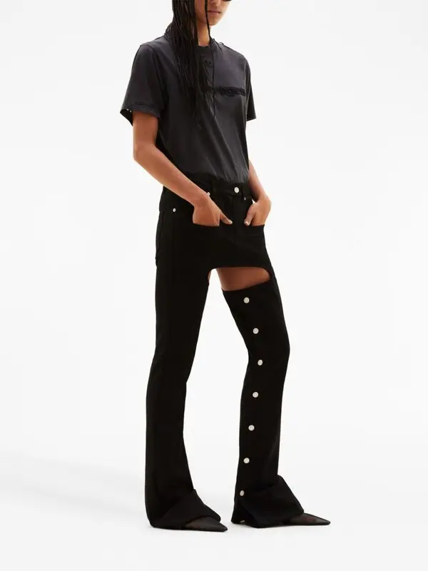 COURREGES Cut-out Flared Denim Trousers