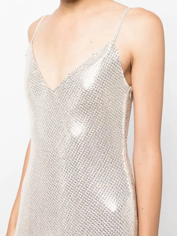 Manning Cartell High Voltage Sequinned Slip Dress - Neutrals | Editorialist