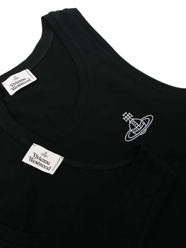 Vivienne Westwood Two-Pack Logo-Print Tank Top In Black - 38% Off
