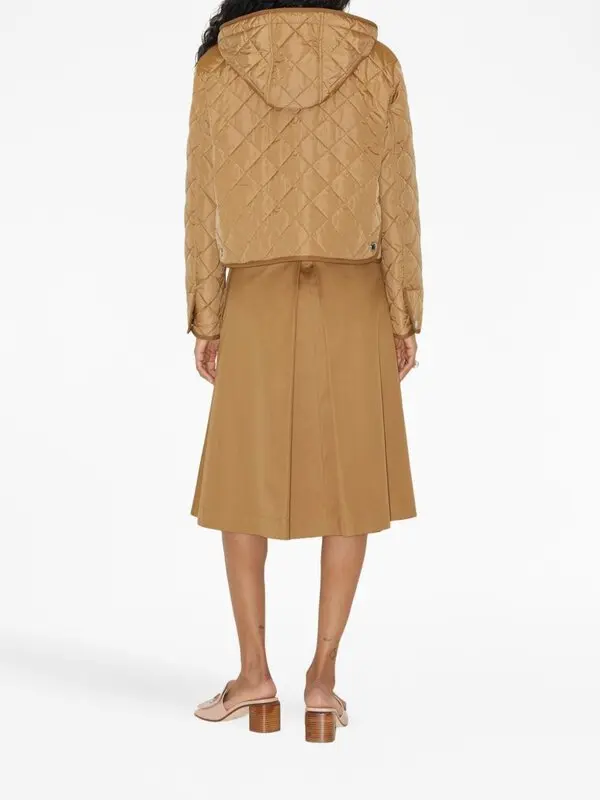 Burberry Diamond-quilted Hooded Jacket - Neutrals