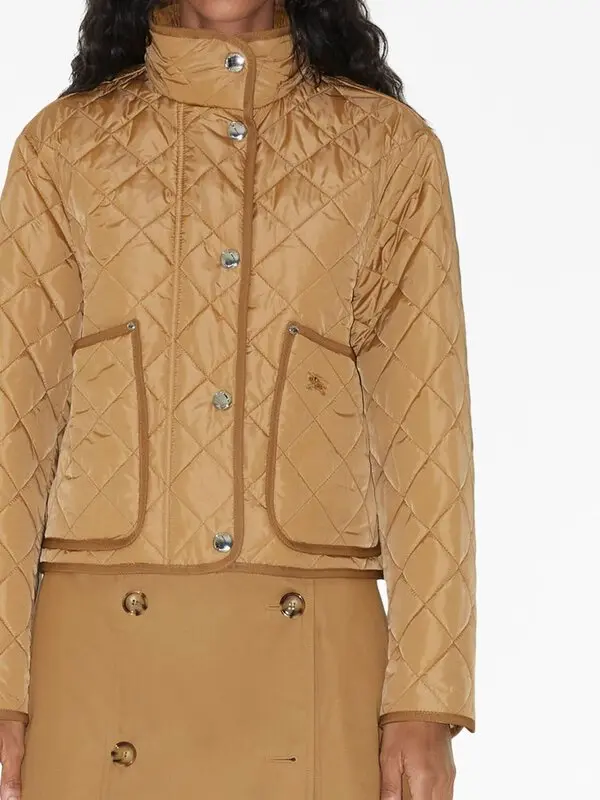 Burberry Diamond-quilted Hooded Jacket - Neutrals