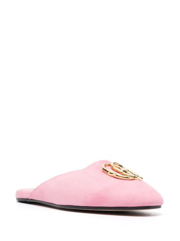 Bally Gylon Logo-plaque Suede Slippers - Pink