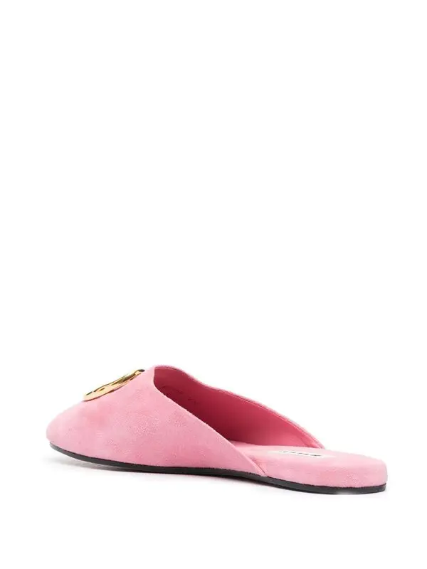 Bally Gylon Logo-plaque Suede Slippers - Pink