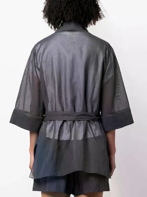 Brunello Cucinelli Cotton Kimono With Monili Embellishment