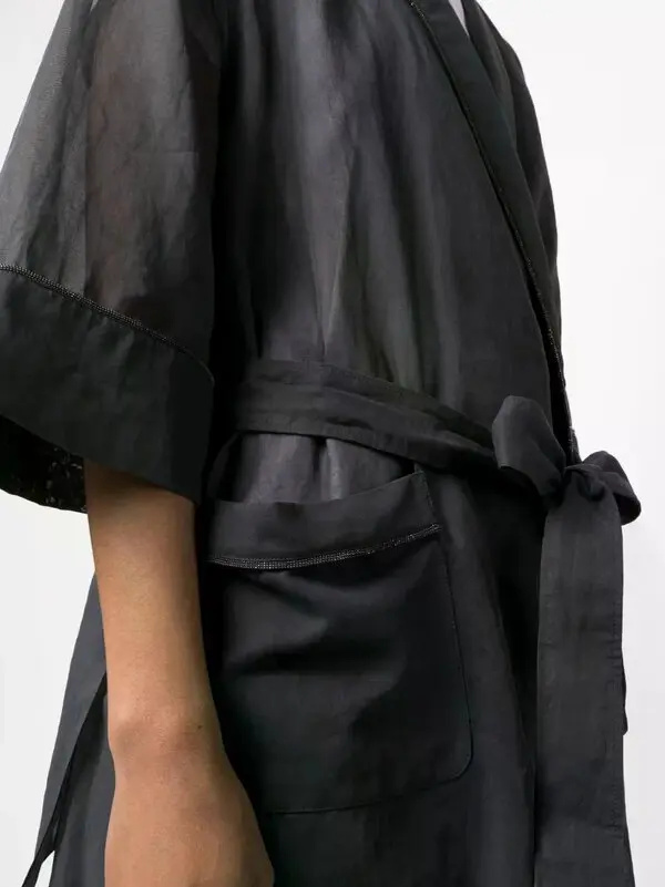 Brunello Cucinelli Cotton Kimono With Monili Embellishment