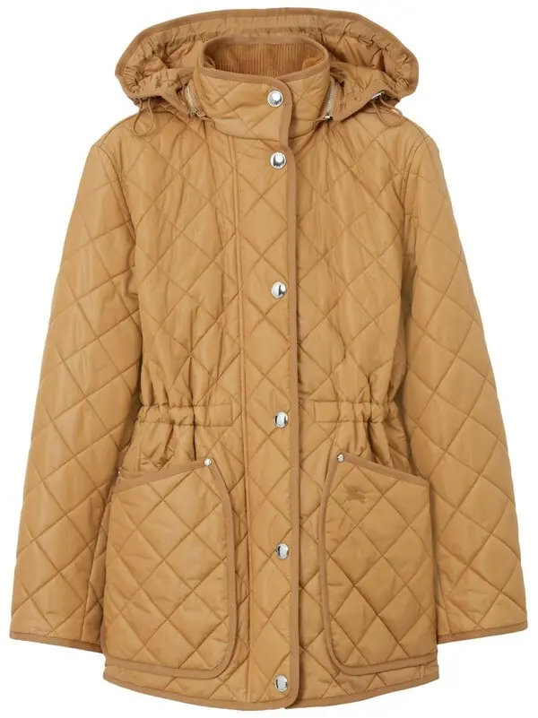 Burberry Diamond-quilted Hooded Jacket - Neutrals