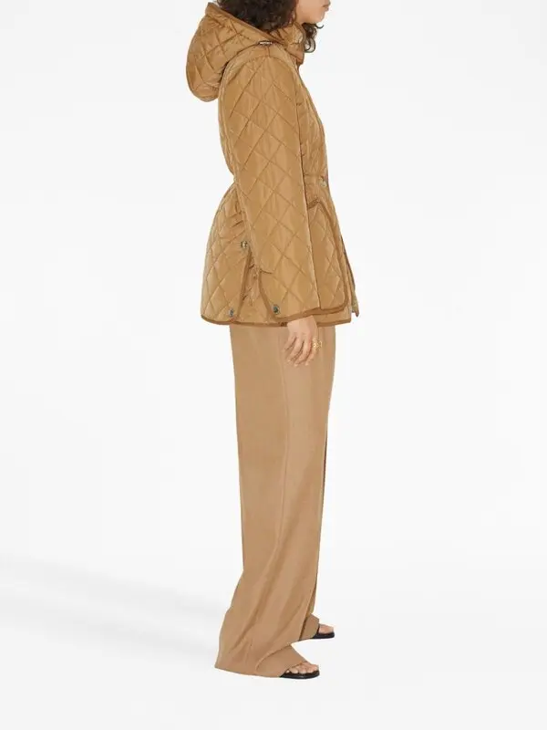 Burberry Diamond-quilted Hooded Jacket - Neutrals