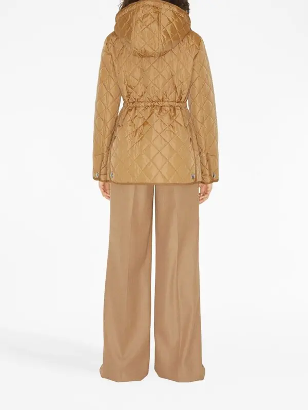 Burberry Diamond-quilted Hooded Jacket - Neutrals