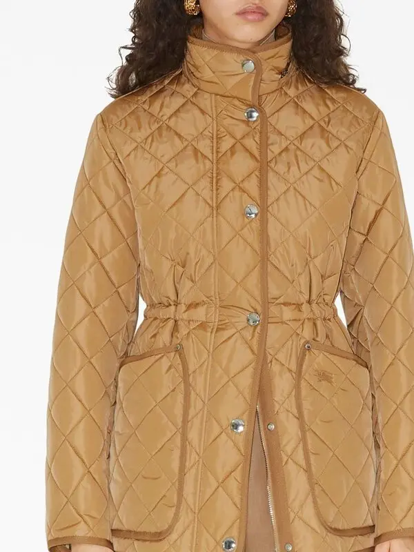 Burberry Diamond-quilted Hooded Jacket - Neutrals