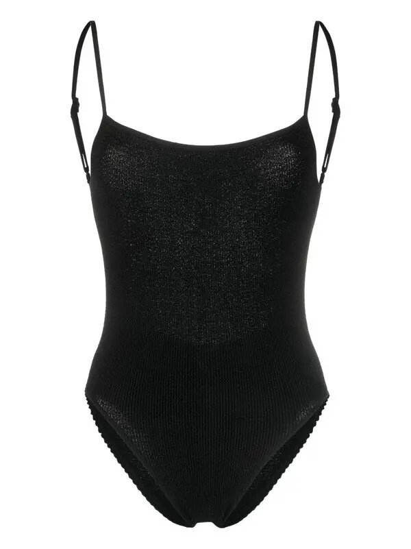 Bond Eye Crinkled Scoop-back Swimsuit - Black