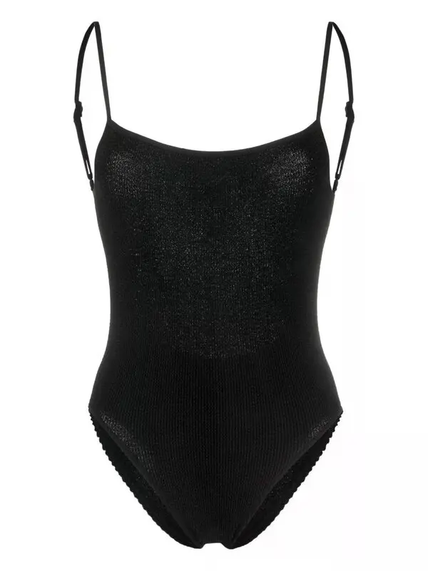 Bond Eye Crinkled Scoop-back Swimsuit - Black