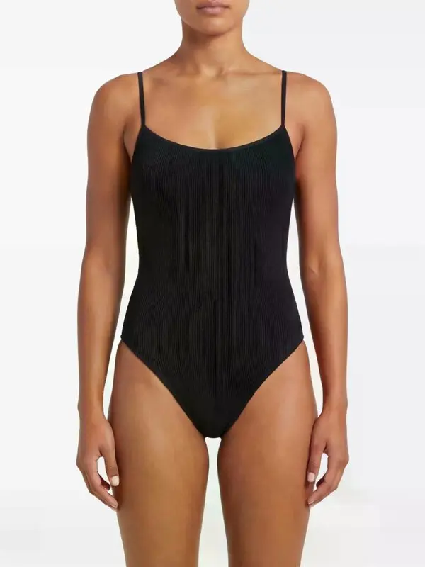 Bond Eye Crinkled Scoop-back Swimsuit - Black