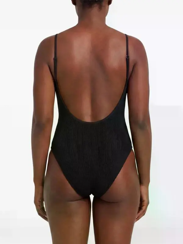 Bond Eye Crinkled Scoop-back Swimsuit - Black
