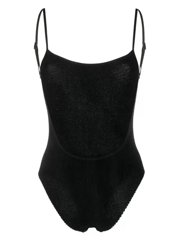 Bond Eye Crinkled Scoop-back Swimsuit - Black