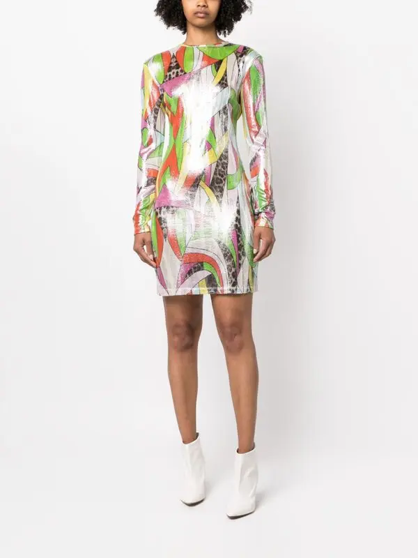 Philipp Plein Mix-print Knitted Minidress