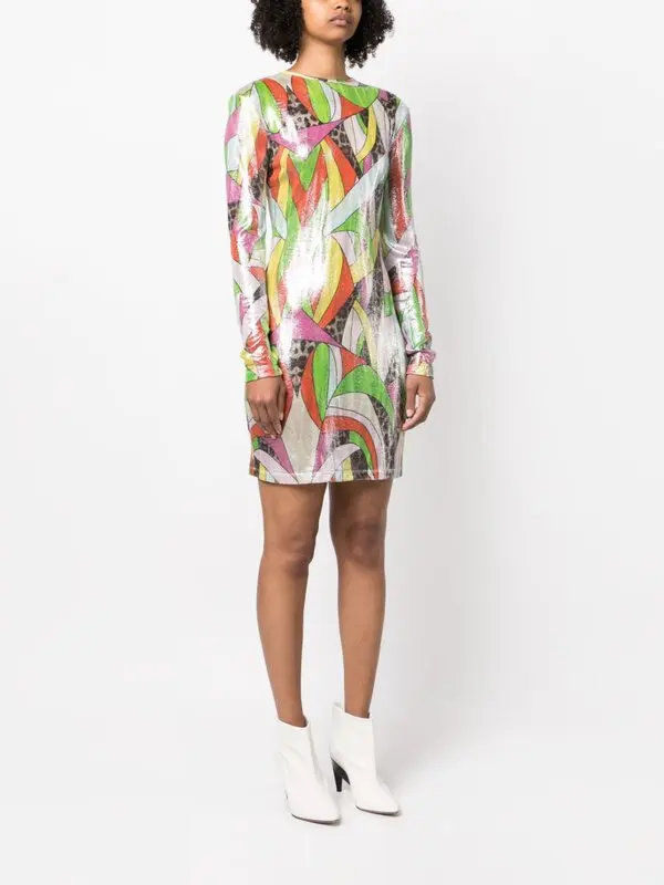 Philipp Plein Mix-print Knitted Minidress
