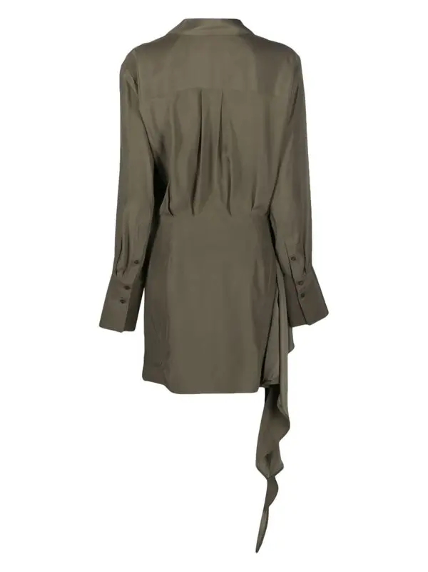 Gauge81 Gravia Long-sleeve Silk Minidress