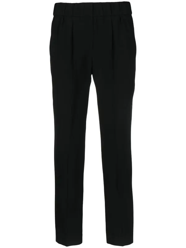 Brunello Cucinelli High-waist Cropped Trousers - Black