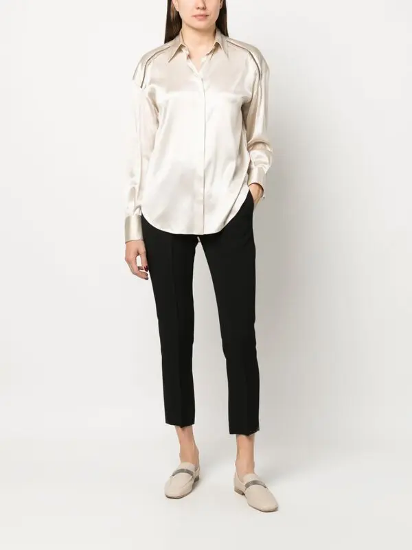 Brunello Cucinelli High-waist Cropped Trousers - Black