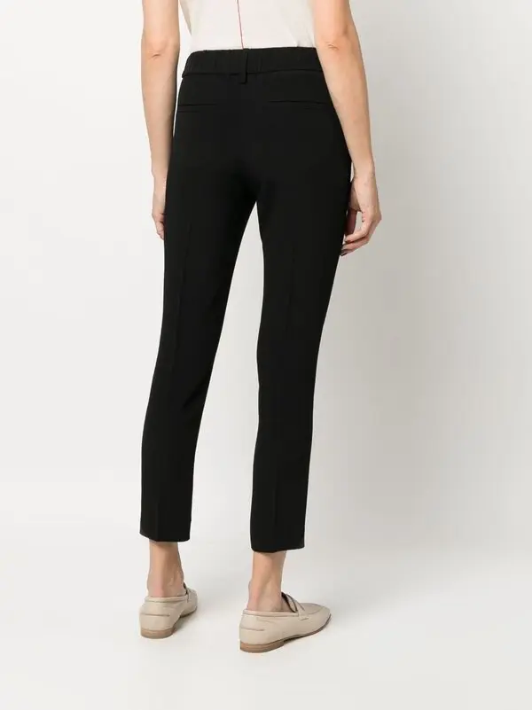 Brunello Cucinelli High-waist Cropped Trousers - Black