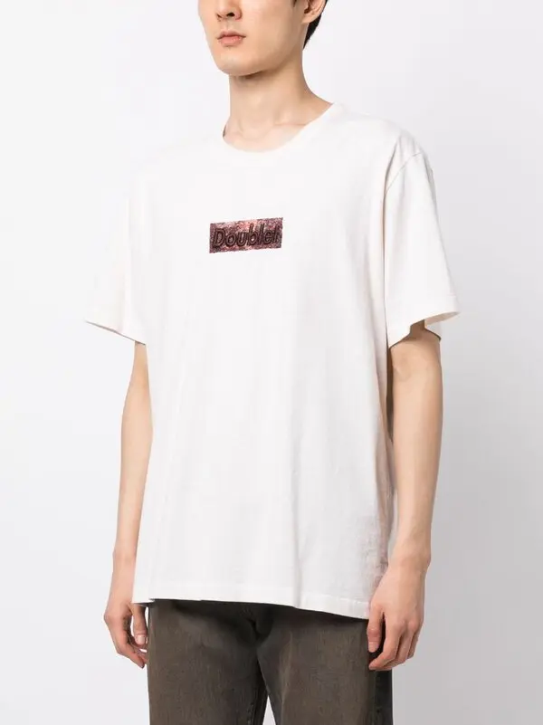 DOUBLET Logo-patch Cotton T-shirt - Neutrals