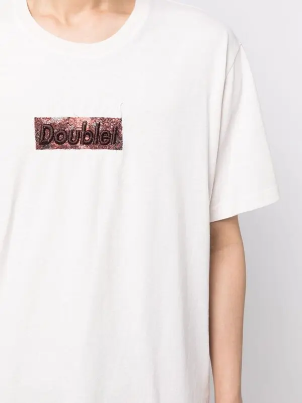 DOUBLET Logo-patch Cotton T-shirt - Neutrals