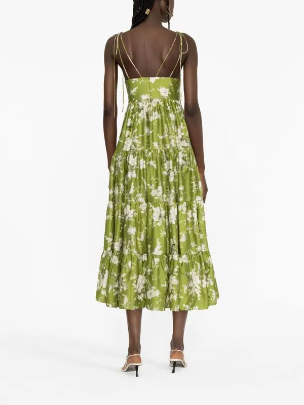 Erdem Azami Magnolia Garden-print Dress - Green