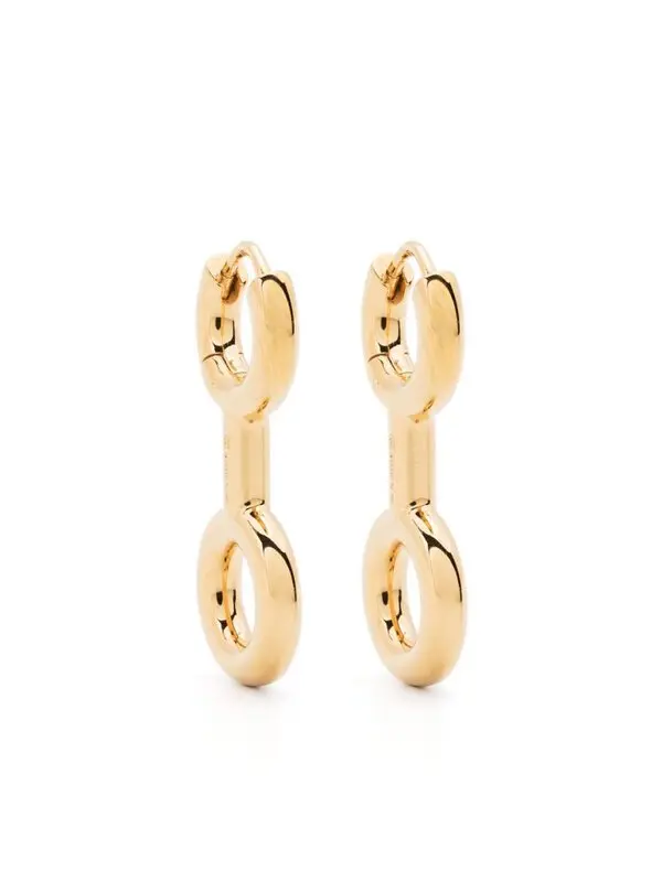 Charlotte Chesnais Binary Chain Huggie Earrings - Gold