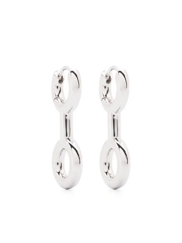 Charlotte Chesnais Binary Chain Huggie Earrings - Silver