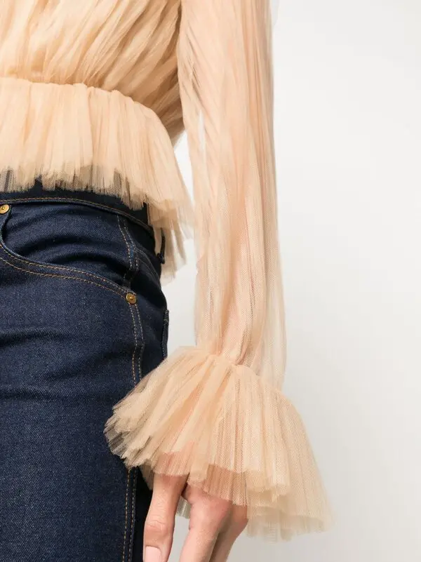 Khaite Long-sleeve Tulle Blouse