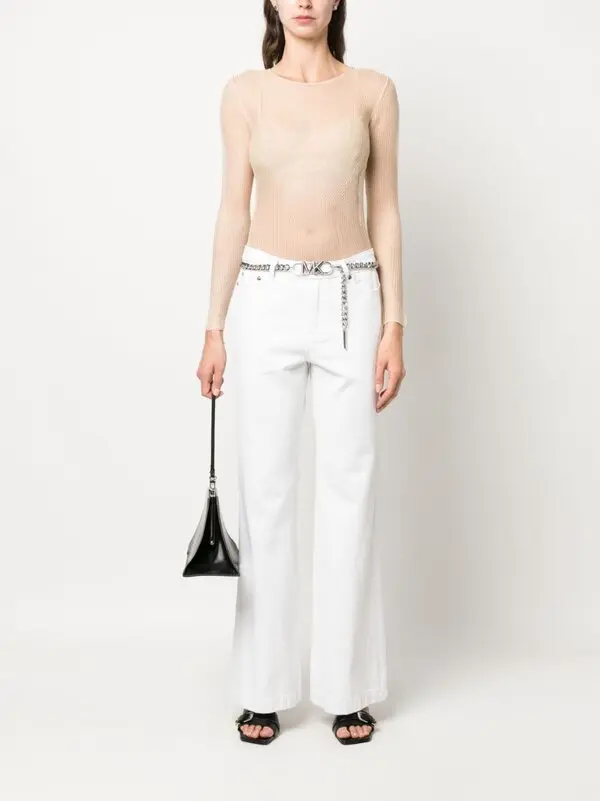 Michael Kors Chain-link Belted Flared Trousers