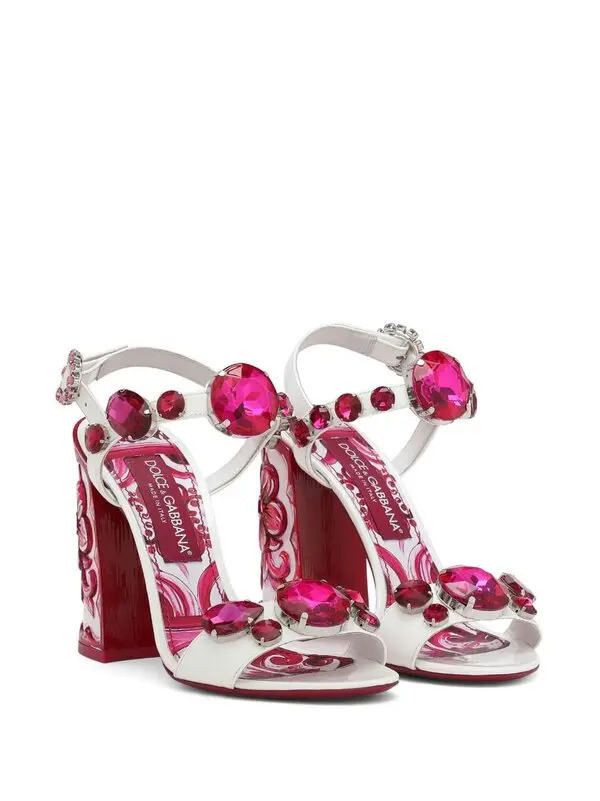 Dolce & Gabbana Majolica-print Embellished Sandals