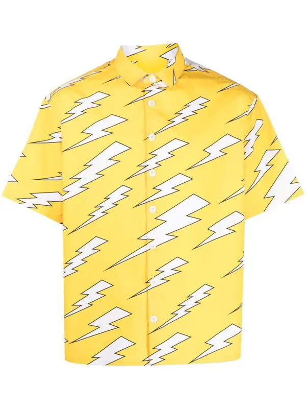 Neil Barrett Thunder-print Cotton Shirt