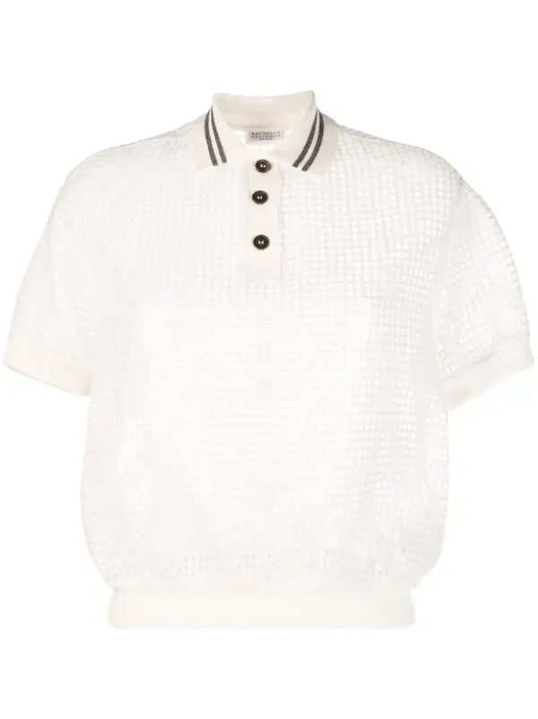 Brunello Cucinelli Polo-collar Knitted Top