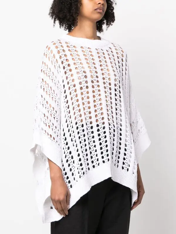 Brunello Cucinelli Net-knit Cotton And Linen Poncho