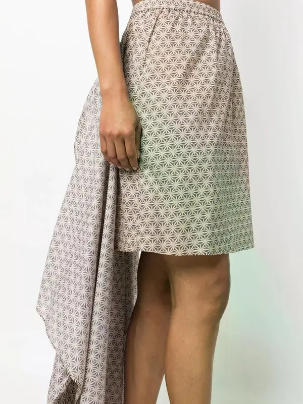 Brunello Cucinelli Starburst Print Cotton Skirt