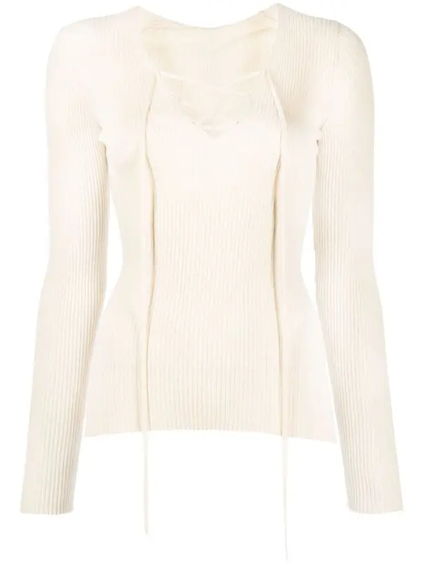 PETAR PETROV Tie-front Top - Neutrals