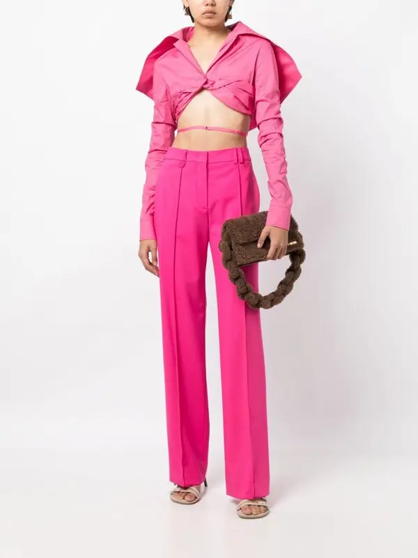 Jacquemus La Chemise Meio Cropped Shirt - Pink