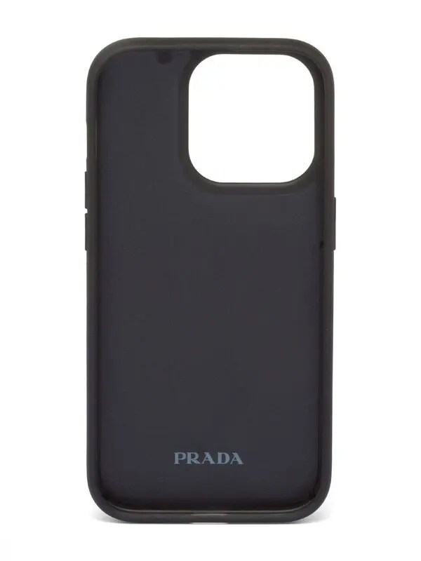 Prada Saffiano Leather Iphone 14 Pro Case - Black | Editorialist