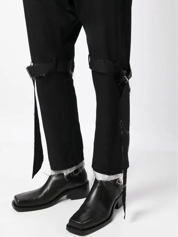 SULVAM Frayed-detailed Wool Trousers