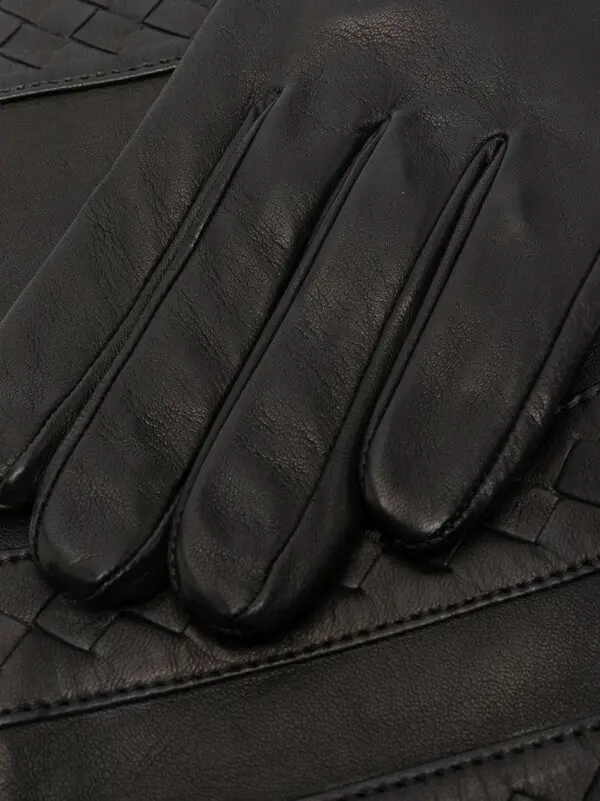 MANOKHI Panelled Leather Gloves