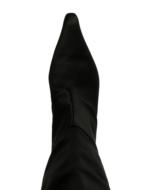 Alexander Wang Viola Feather-trim Satin Boots