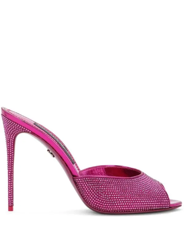 Dolce & Gabbana Rhinestone-embellished Satin Sandals