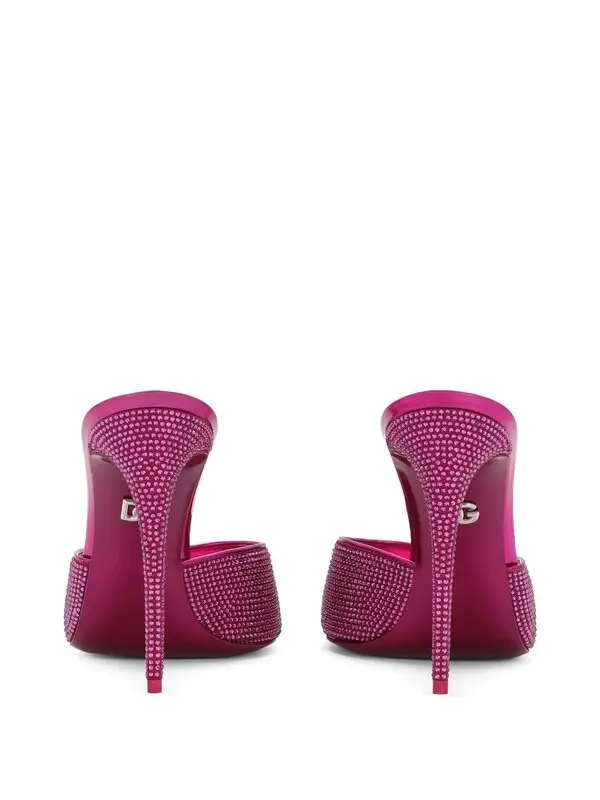 Dolce & Gabbana Rhinestone-embellished Satin Sandals