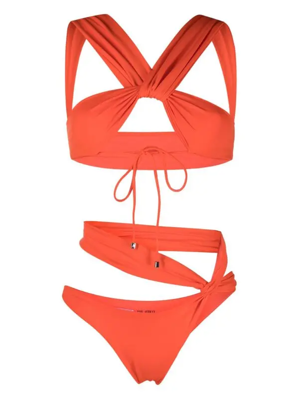 Attico Draped Bikini Set - Orange